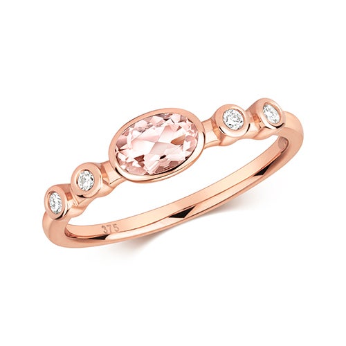 Rose Gold Diamond and Morganite Ring | Riordan Jewellers Shop